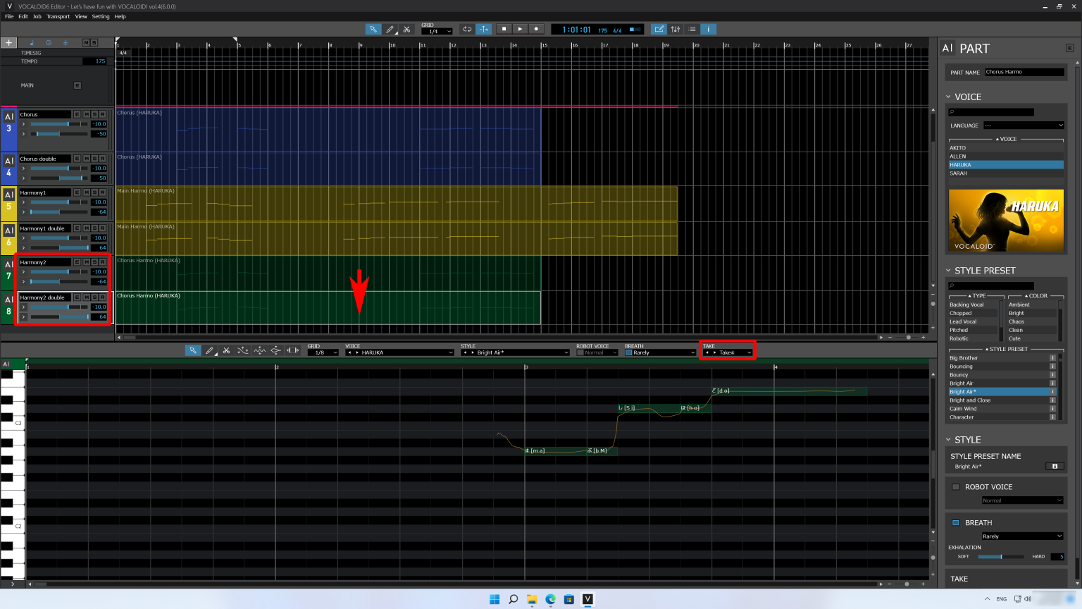 “Let’s have fun with VOCALOID!” vol.5 -TAKE functoin for doubling ...