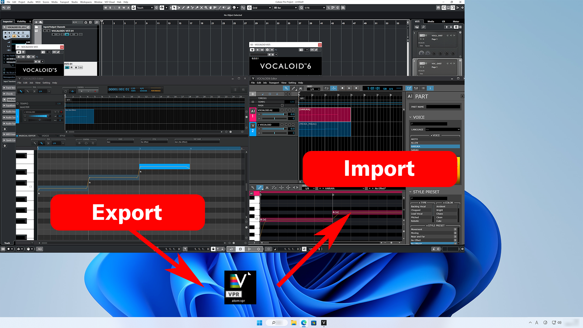 How to transfer sequence data created using the VOCALOID5 VSTi/AU plug ...